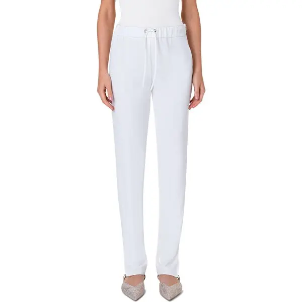 Akris Mike Split Hem Crepe Pants - Cream