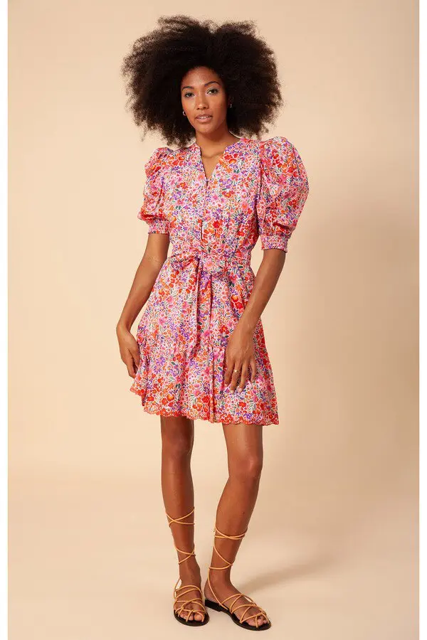 Hale Bob Matilde Voile Dress - Red