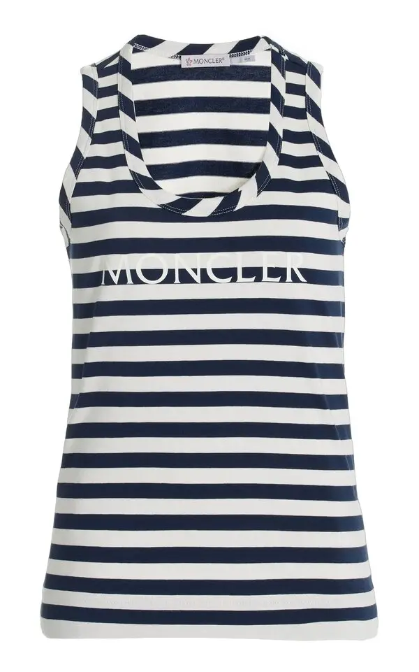 Moncler Striped Cotton-jersey Tank Top - Multi
