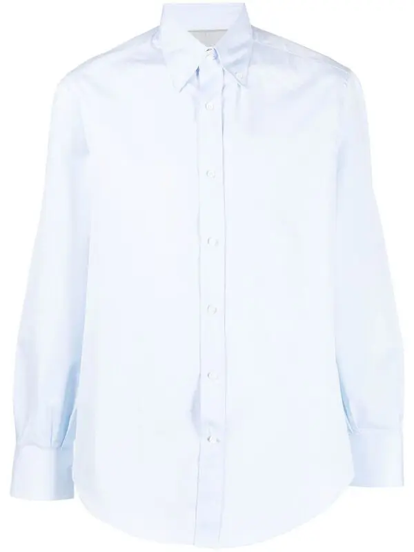 Brunello Cucinelli Long-sleeved Cotton Shirt - Blue