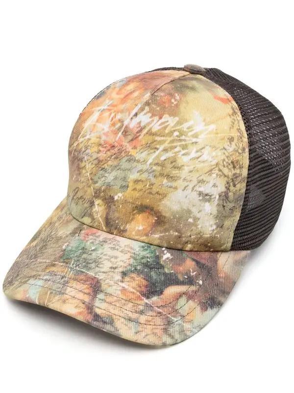 Buy Balmain Sky-print Cotton Trucker Hat - Yellow At 50% Off | Editorialist
