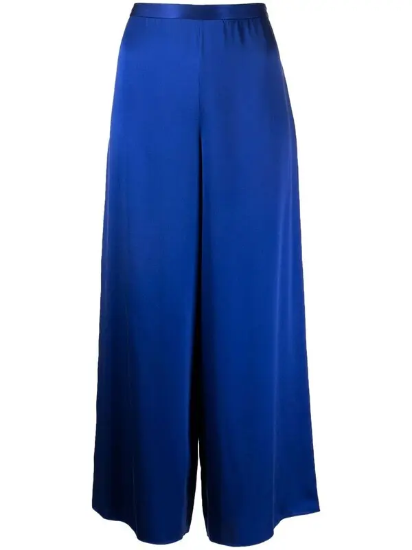 Voz Silk Wide-leg Trousers - Blue