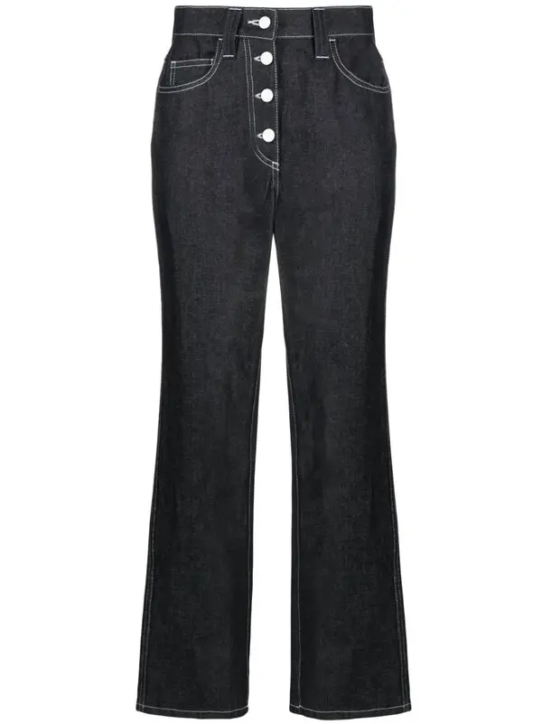 Sunnei Button-fly Flared Jeans - Black