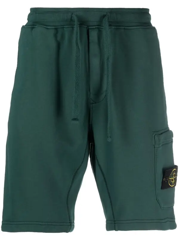 Stone Island Logo-patch Track Shorts - Green