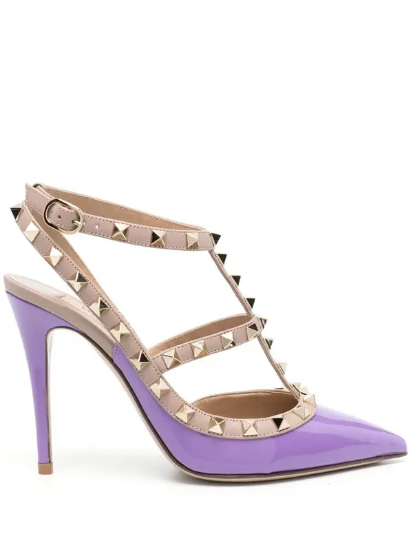 Purple Rockstud Patent Leather Pumps Valentino Garavani 100mm