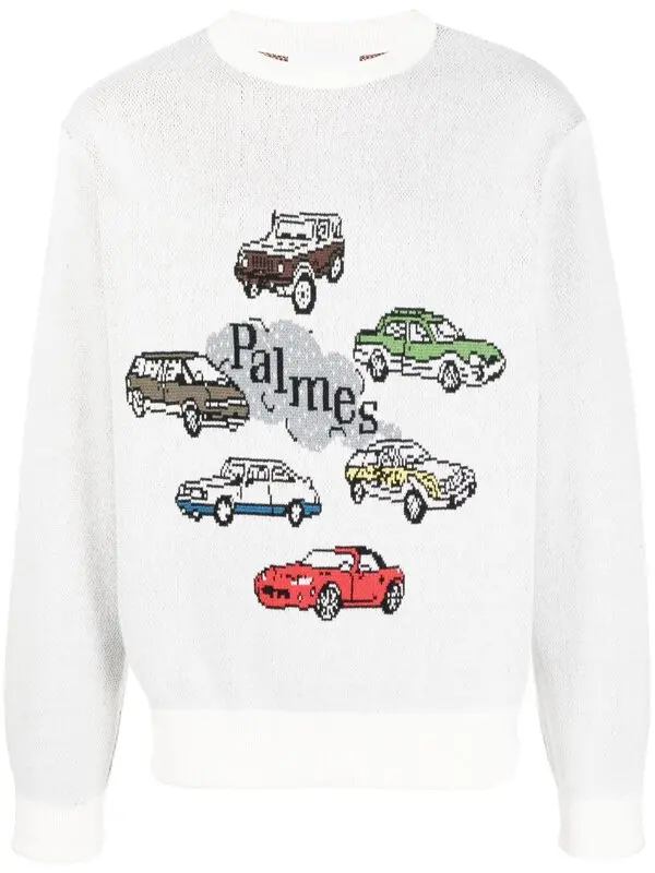 PALMES Intarsia Logo-knit Jumper