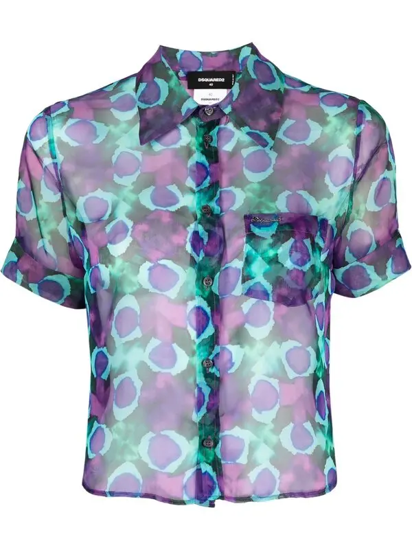 Dsquared2 Abstract Floral Print Shirt