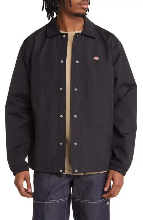 Dickies Oakport Snap-up Coach's Jacket - Black