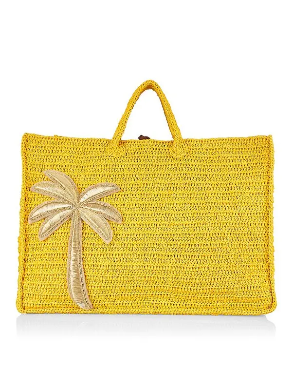 Buy Mehry Mu Terra Palm Tree Raffia Tote Bag - Yellow At 62% Off ...
