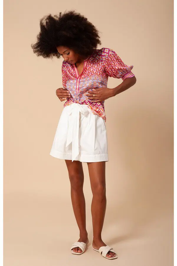 Hale Bob Oba Poplin Shorts - Neutral
