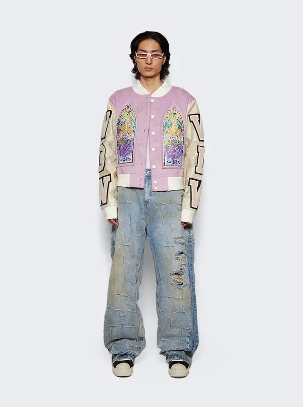 WHO DECIDES WAR BY EV BRAVADO Namesake Varsity Bomber Jacket - Pink ...