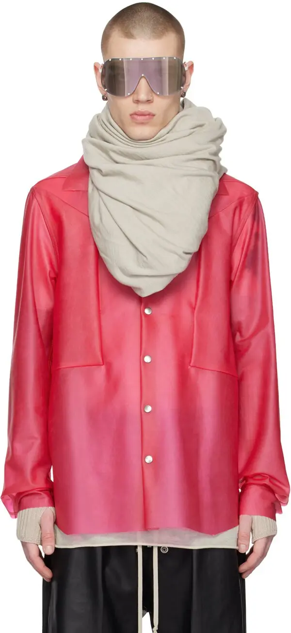 Rick Owens Pink Fogpocket Leather Jacket In 13 Hot Pink - 70% Off 