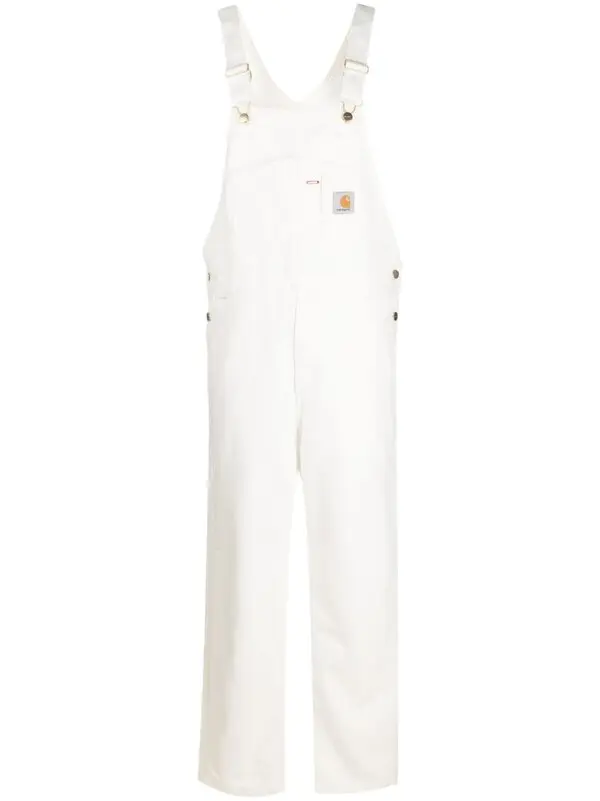 Carhartt Work In Progress Logo-patch Straight-leg Dungarees - White