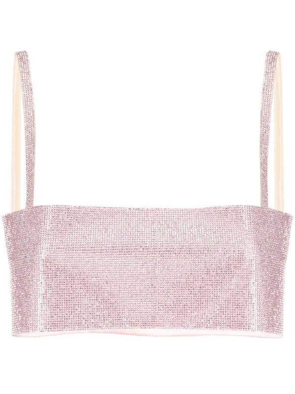 NUE Crystal-embellished Top - Pink