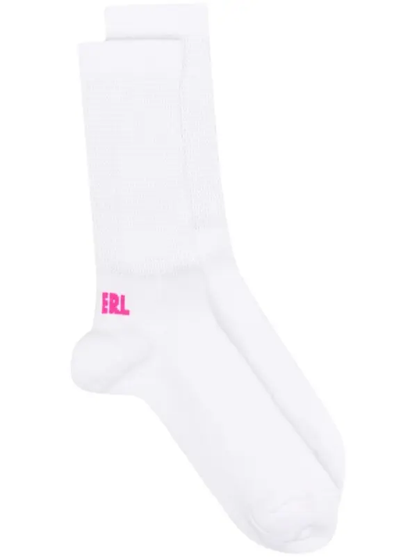 ERL Logo-print Socks - White
