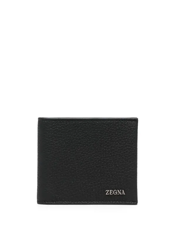 Zegna Logo-plaque Bi-fold Wallet - Black