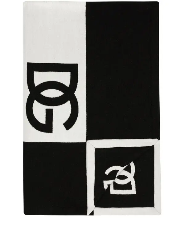 DOLCE & GABBANA CASA Logo Pattern Cotton Blanket