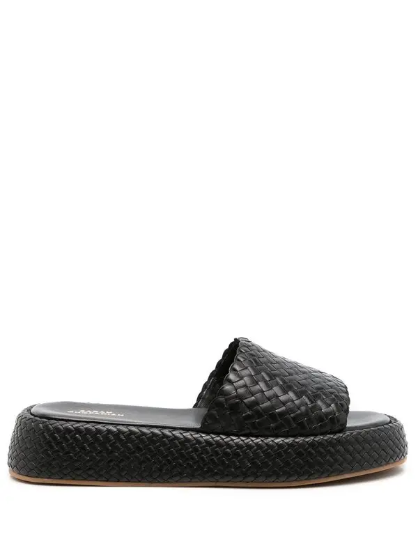 STUDIO CHOFAKIAN Interwoven Leather Sandals - Black