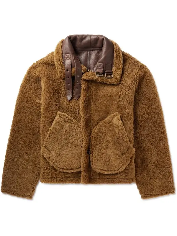 Vetements Reversible Suede-Lined Shearling Jacket S In Brown 70