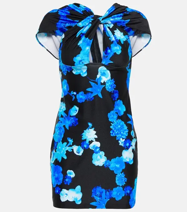 Coperni Floral Cutout Mini Dress - Multicoloured