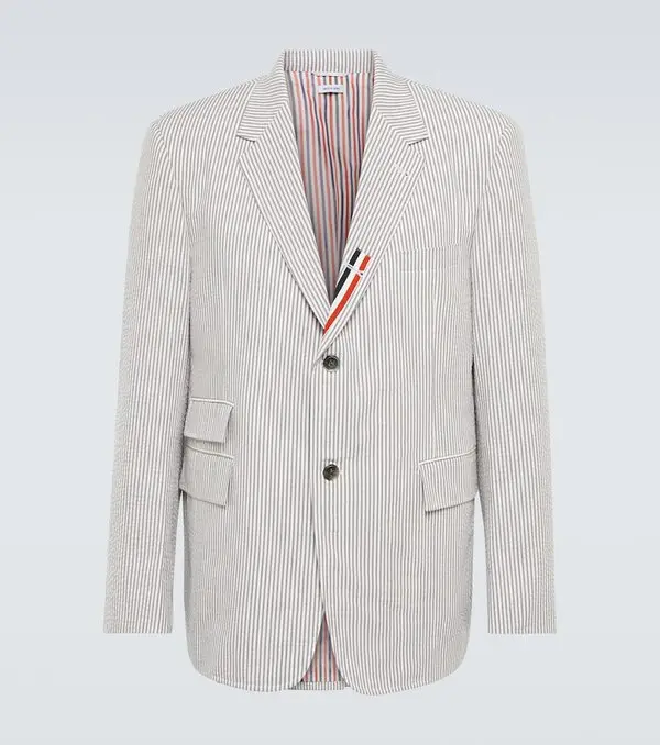 Thom Browne Pinstriped Cotton Blazer