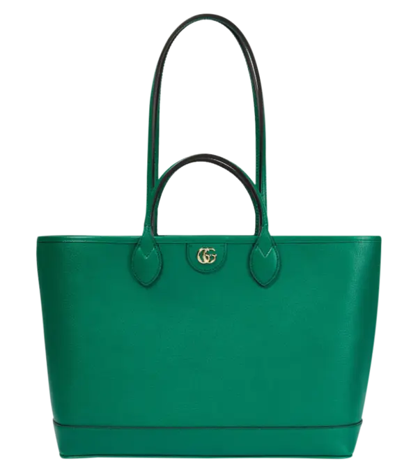 Gucci Ophidia Medium Leather Tote Bag Green Editorialist