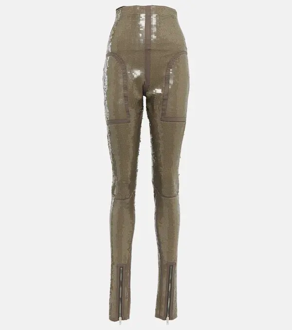 Rick Owens Dirt Waist Embellished Leggings