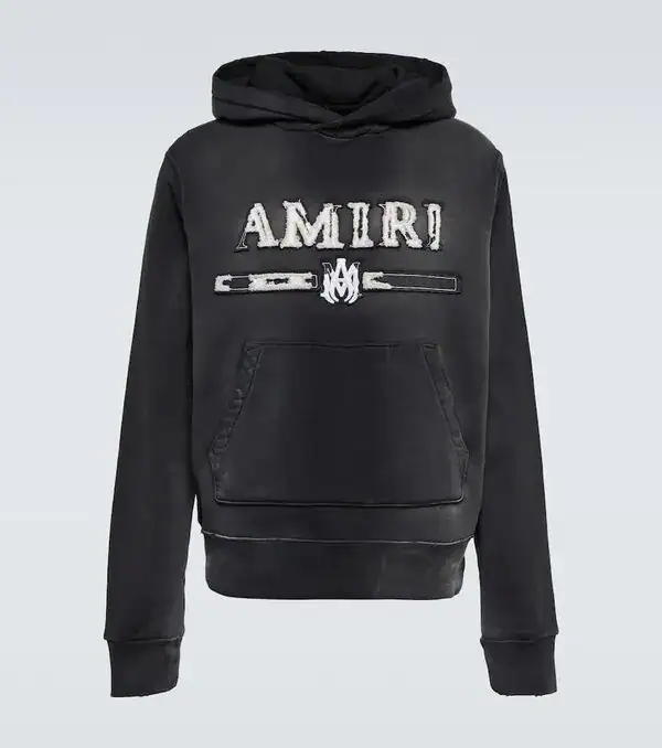 Amiri Logo Cotton Hoodie In Black - 40% Off | Editorialist