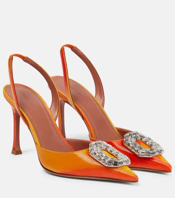 Amina Muaddi Camelia 90 Slingback Pumps