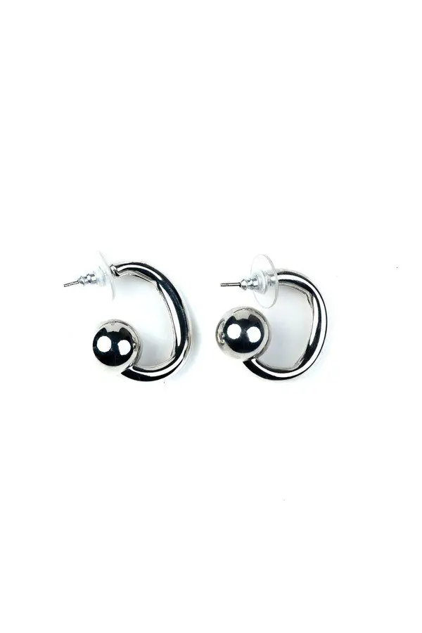 KENNETH JAY LANE Hoop Post Earrings - Silver