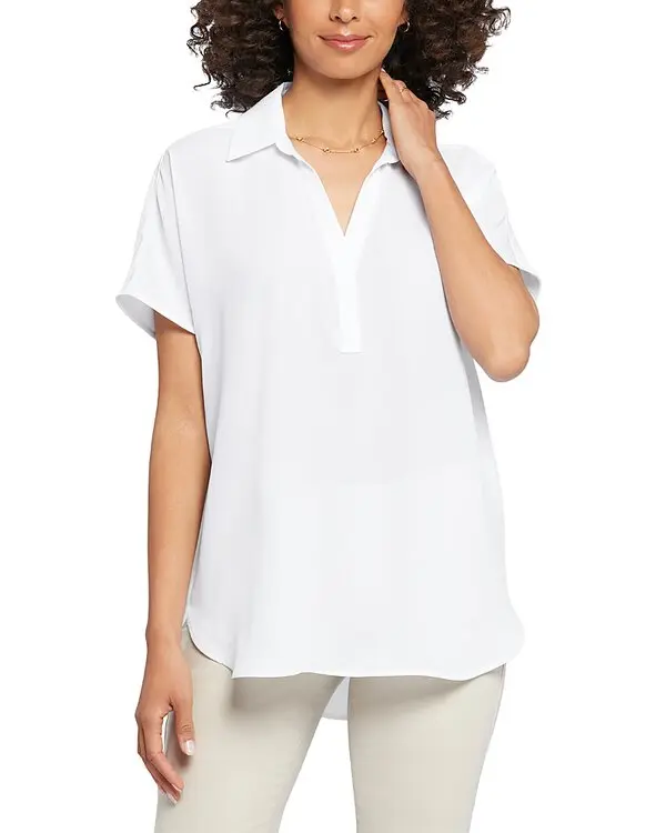 NYDJ Becky Printed Blouse - Optic White
