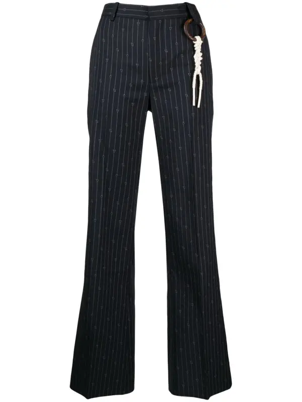 CHARLES JEFFREY LOVERBOY Pinstripe Straight-leg Trousers
