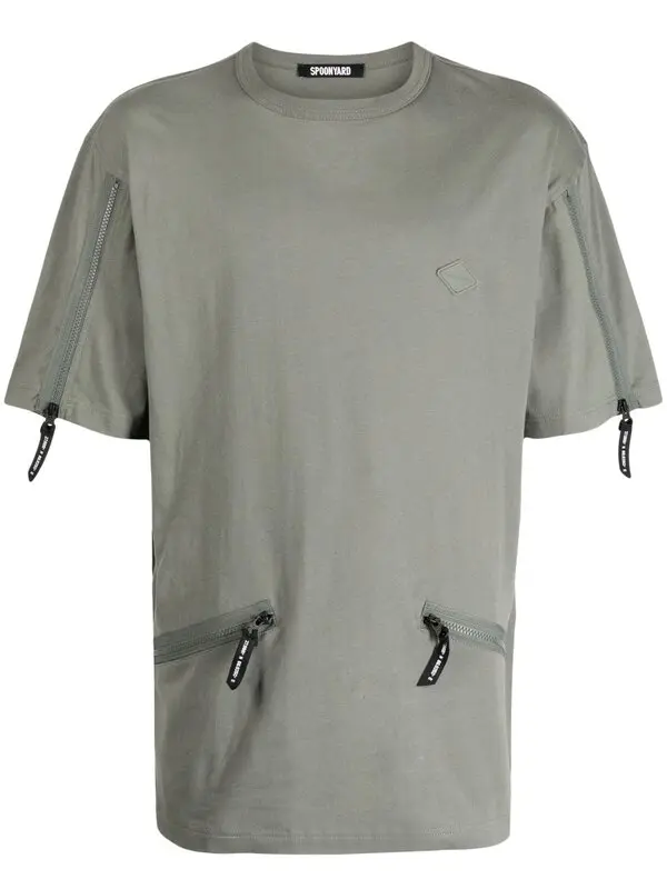 SPOONYARD Zip-pocketed Short-sleeve T-shirt - Green