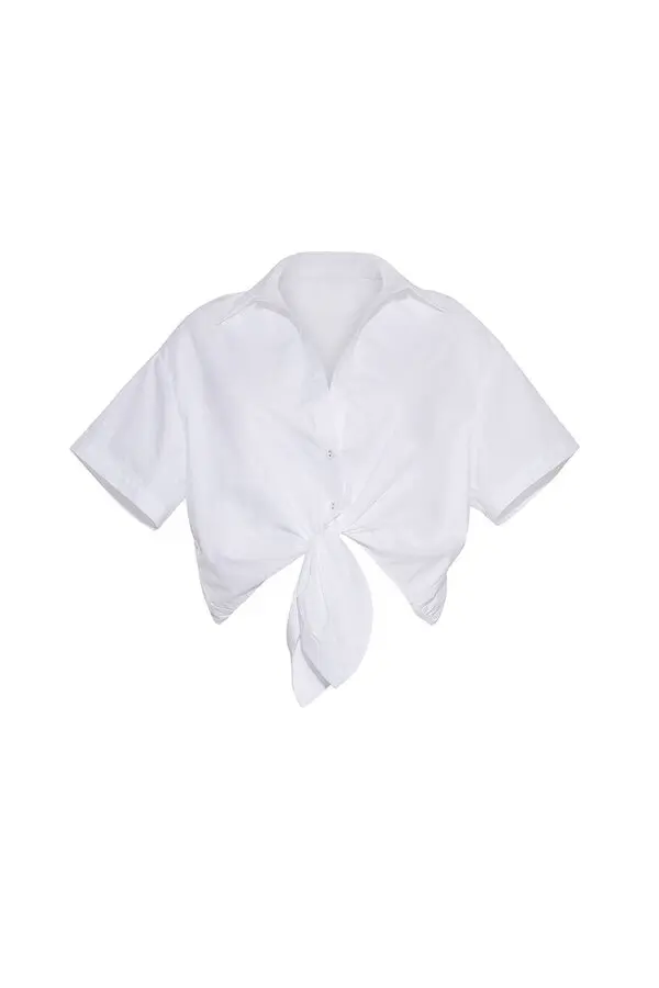 Cara Cara Asbury Cropped Top - White
