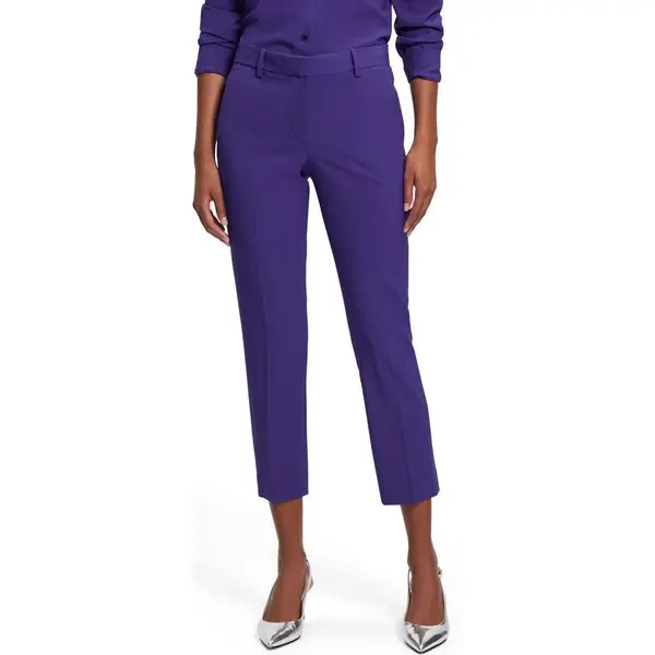 Theory Treeca Wool Crop Trousers - Blue Iris