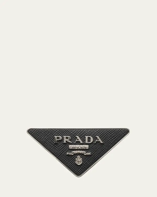 Prada Saffiano Leather Triangle Belt Buckle - Anthracite