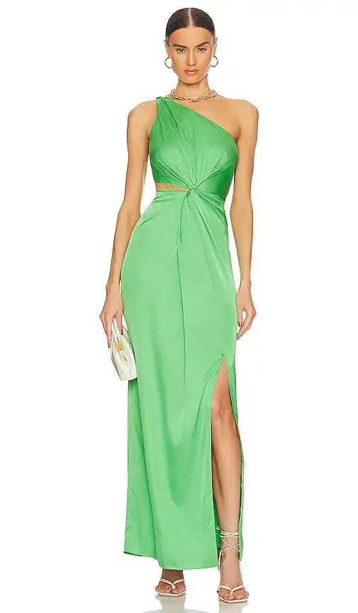Amur Deena One Shoulder Gown In Green Daylily - 61% Off | Editorialist