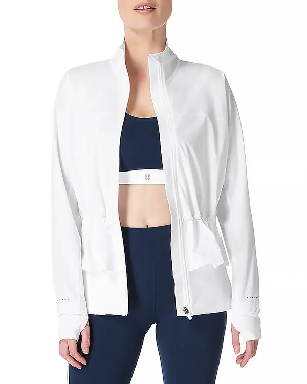 Sweaty Betty Fast Lane Peplum Running Jacket - White