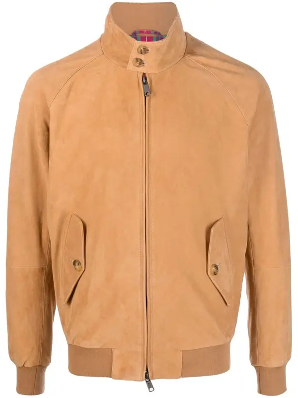 BARACUTA Zip-up Leather Jacket - Neutrals