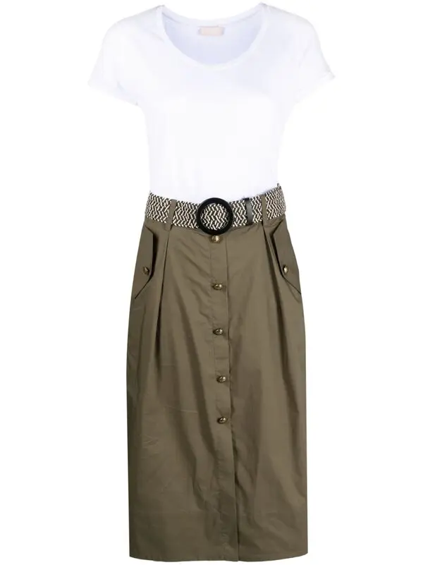 Liu Jo Belted Cotton Midi Dress