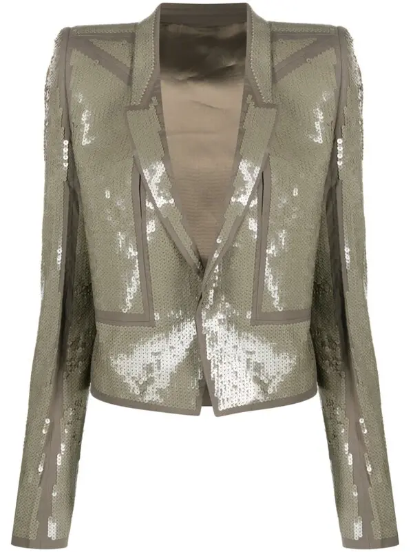Rick Owens Sequinned-embellished Cropped Jacket