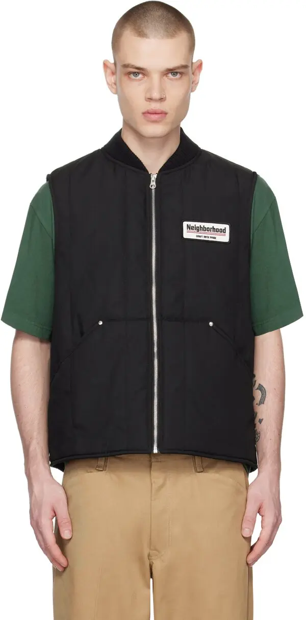 Neighborhood Padded Work Vest In Black - 47% Off | Editorialist