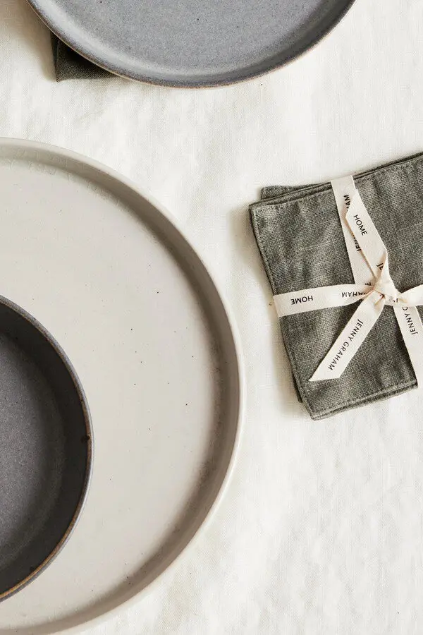 Velvet By Graham & Spencer Linen Coasters Set Of 4 - Olive