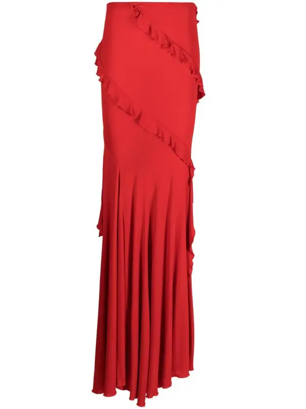 Blumarine Ruffled Long Skirt