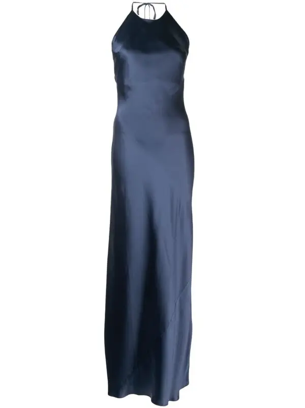 REFORMATION Jeany Satin-finish Silk Dress - Blue