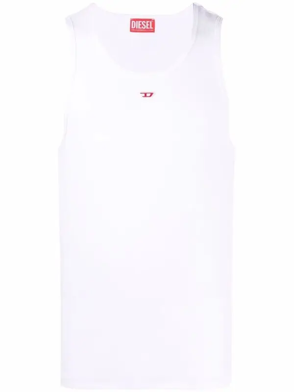 Diesel T-lifty-d Logo-embroidered Tank Top - White