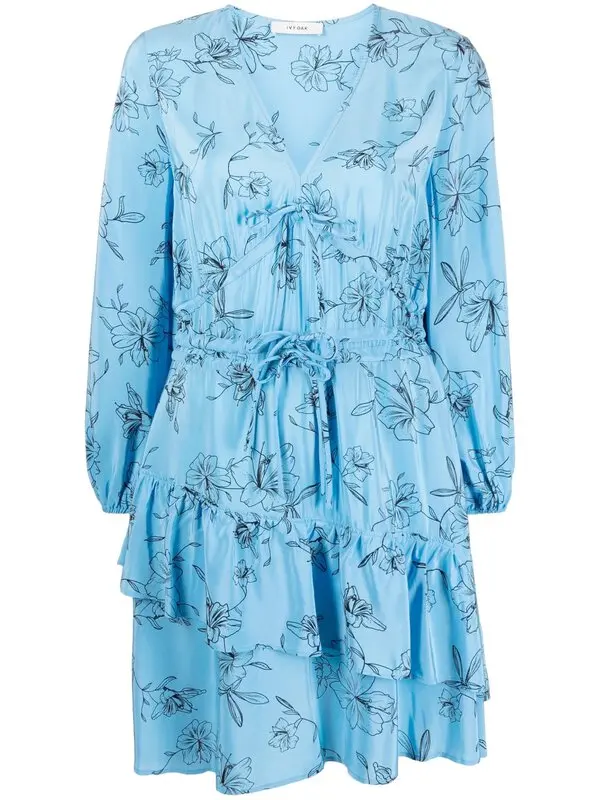 IVY OAK Floral-print Flared Mini Dress