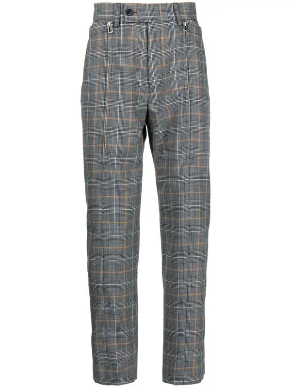 SONGZIO Check-print Wool Trousers