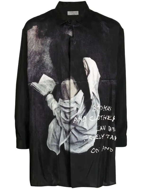 Yohji Yamamoto Graphic-print Long-sleeve Shirt