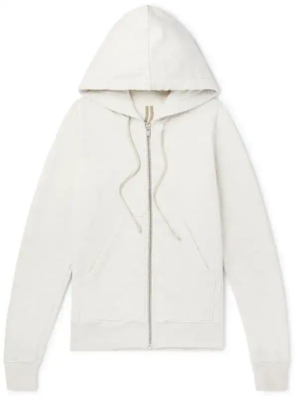 Rick Owens Cotton-Jersey Zip-Up Hoodie S In Gray - 50% Off 